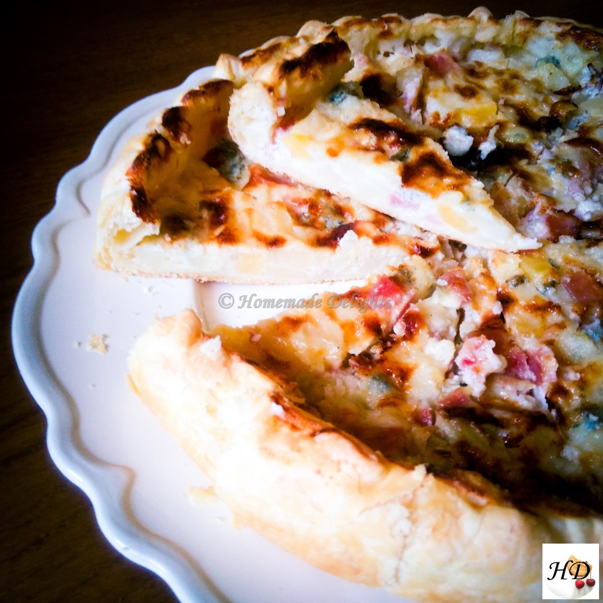 Torta salata con patate, prosciutto cotto e gorgonzola – Homemade Delights